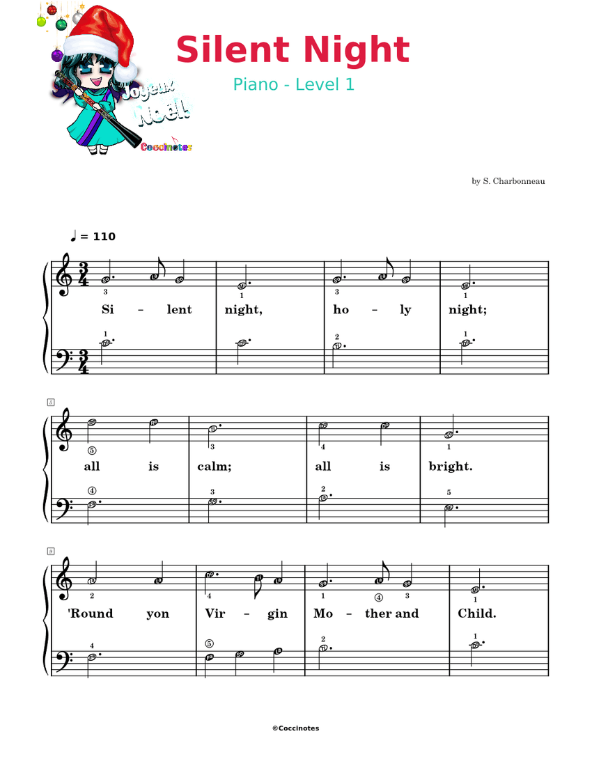 Silent night - Level 1 - Piano Sheet music for Piano (Solo) | Musescore.com