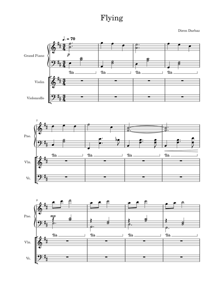 Flying - piano tutorial