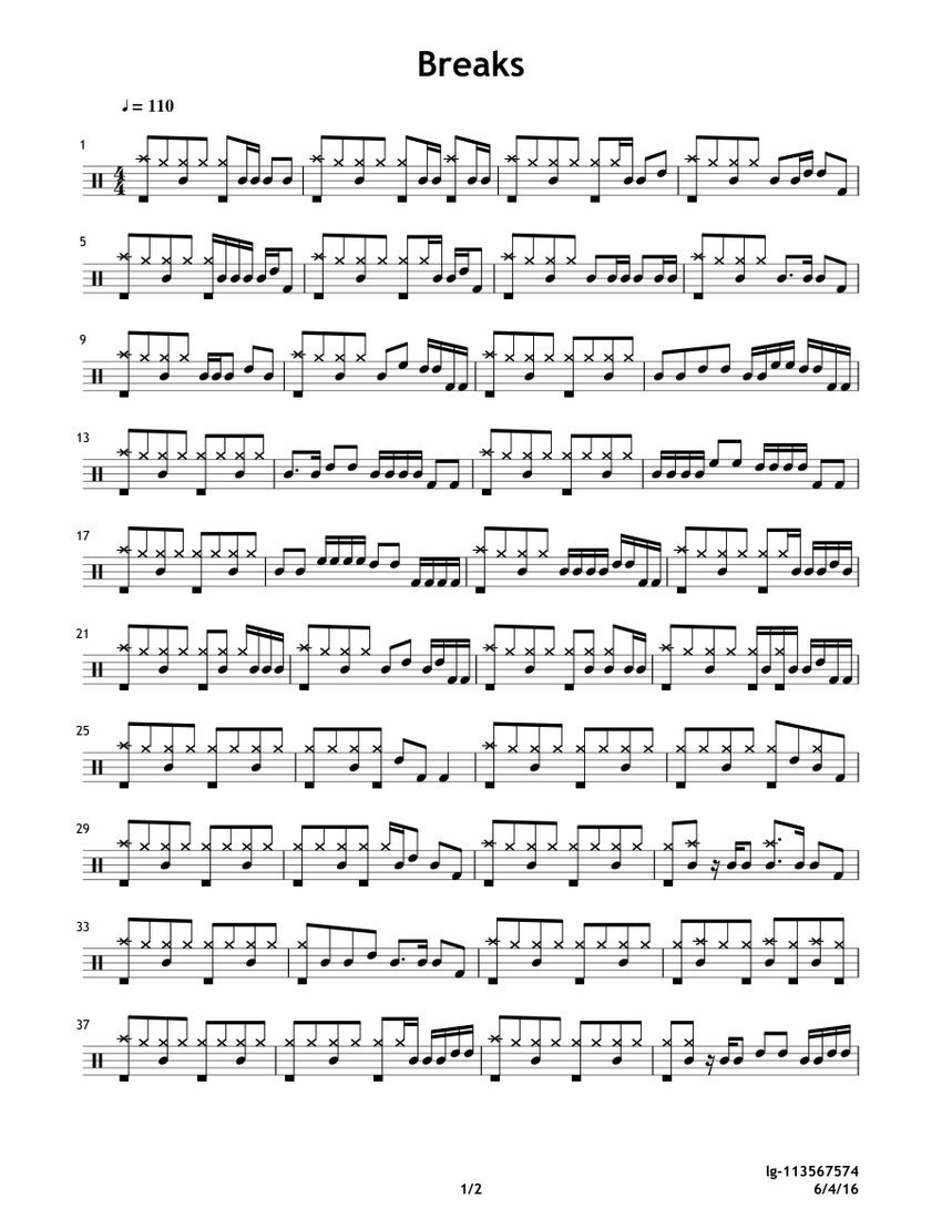 Fills Sheet music for Drum group (Solo) | Musescore.com