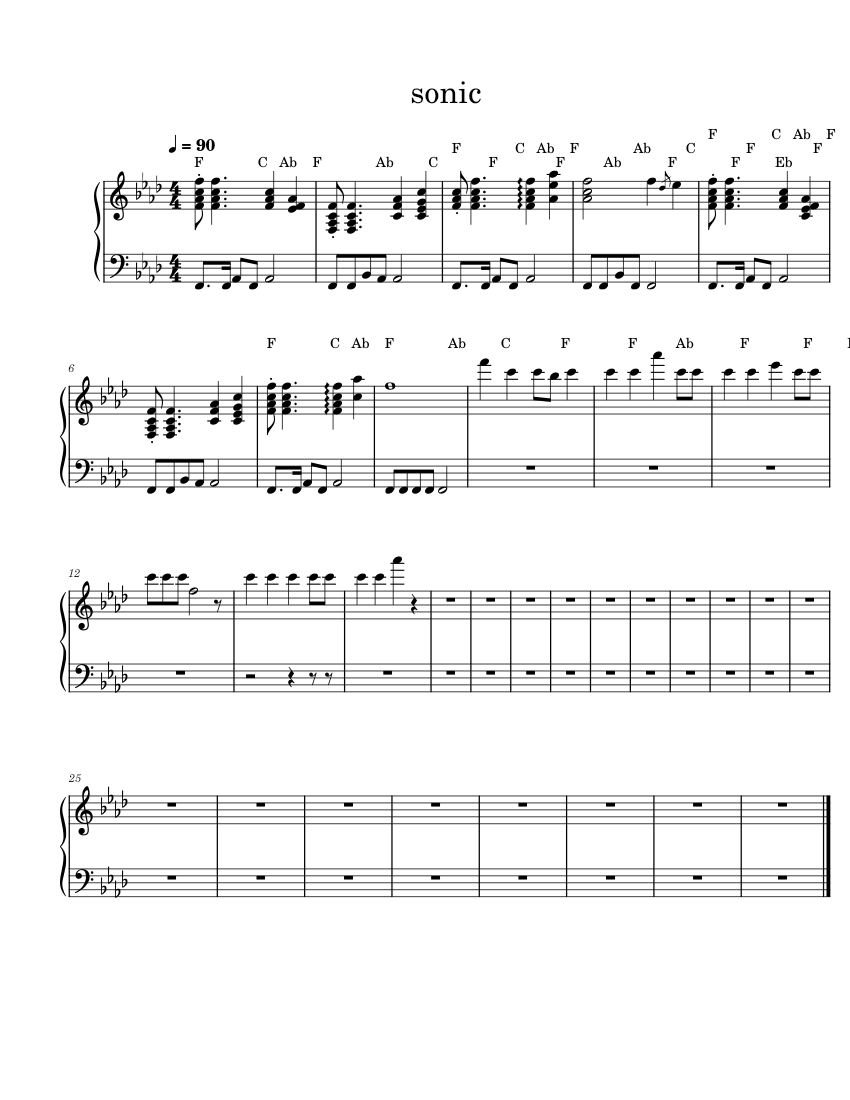 sonic Sheet music for Piano (Solo) | Musescore.com