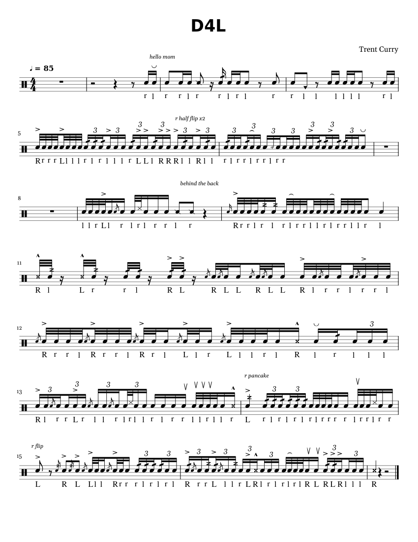 D4L Sheet music for Snare drum (Solo) | Musescore.com