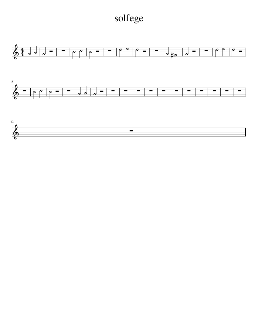solfege Sheet Music for Piano (Solo) Easy | MuseScore.com
