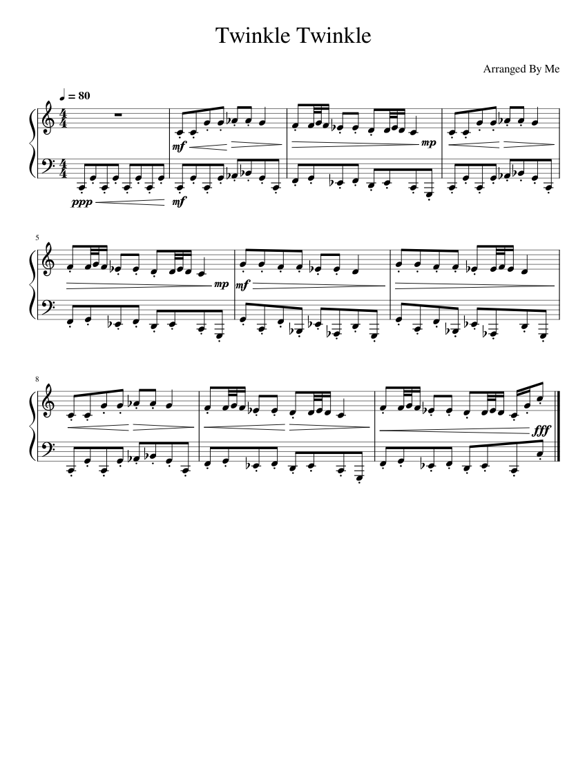 Twinkle Twinkle Sheet music for Piano (Solo) | Musescore.com