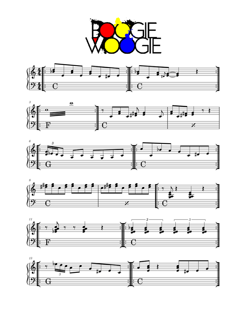 Boogie-Woogie Piano Licks Sheet Music for Piano (Solo) | MuseScore.com