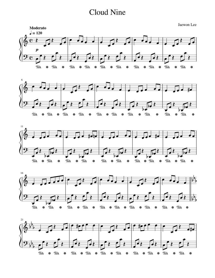 Cloud Nine Sheet music for Piano (Solo) Easy | Musescore.com