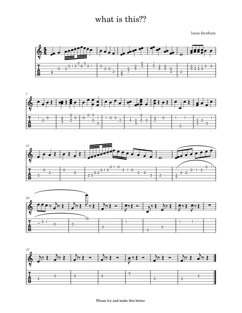 what_is_this__ Sheet Music for Guitar (Solo) | MuseScore.com