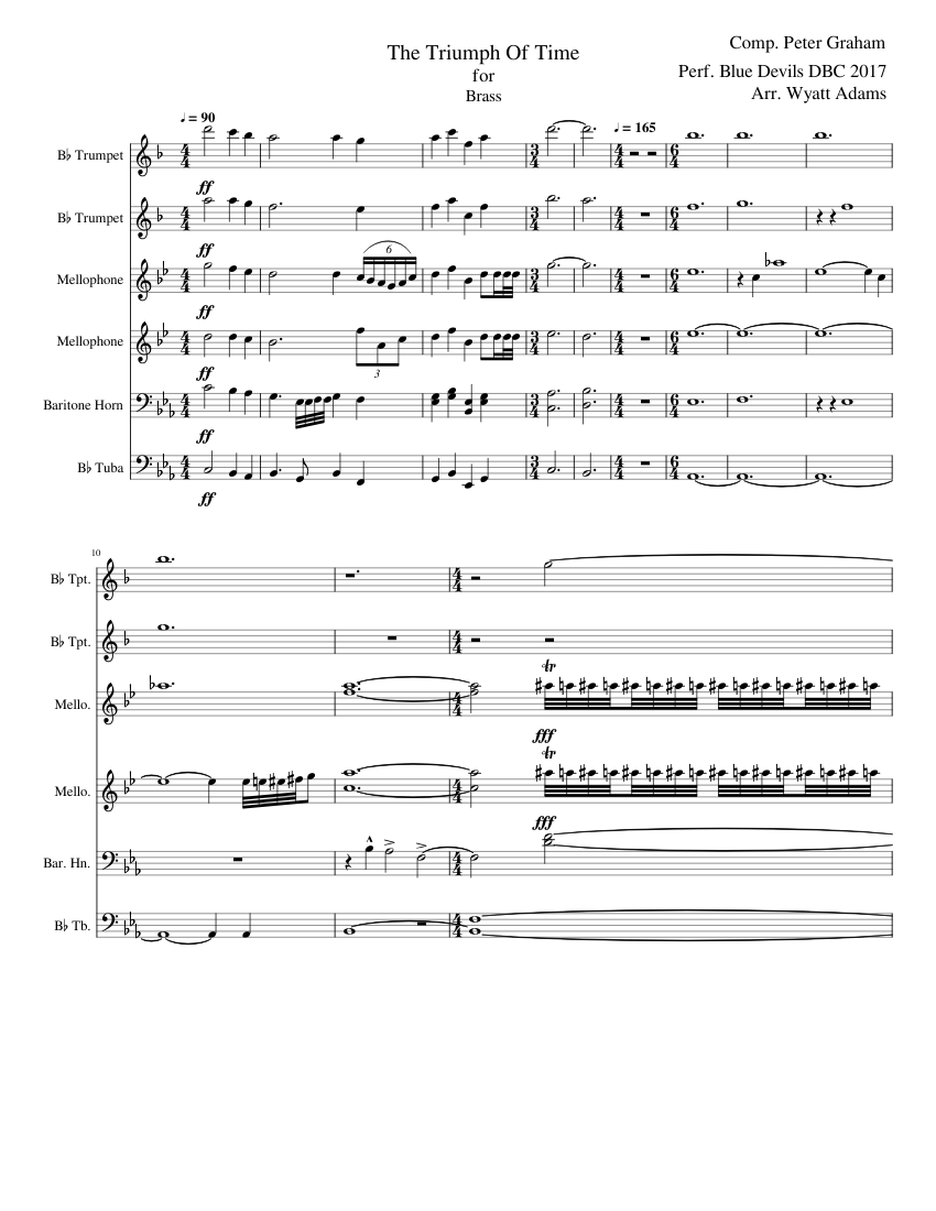 The Triumph Of Time (Brass Score Only) Sheet Music for Tuba, Mellophone ...