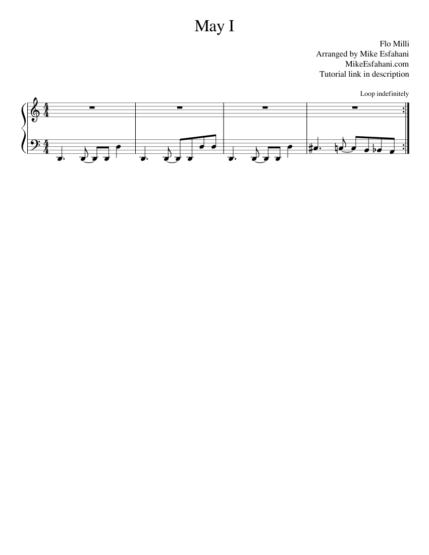 May I - Flo Milli Sheet music for Piano (Solo) Easy | Musescore.com