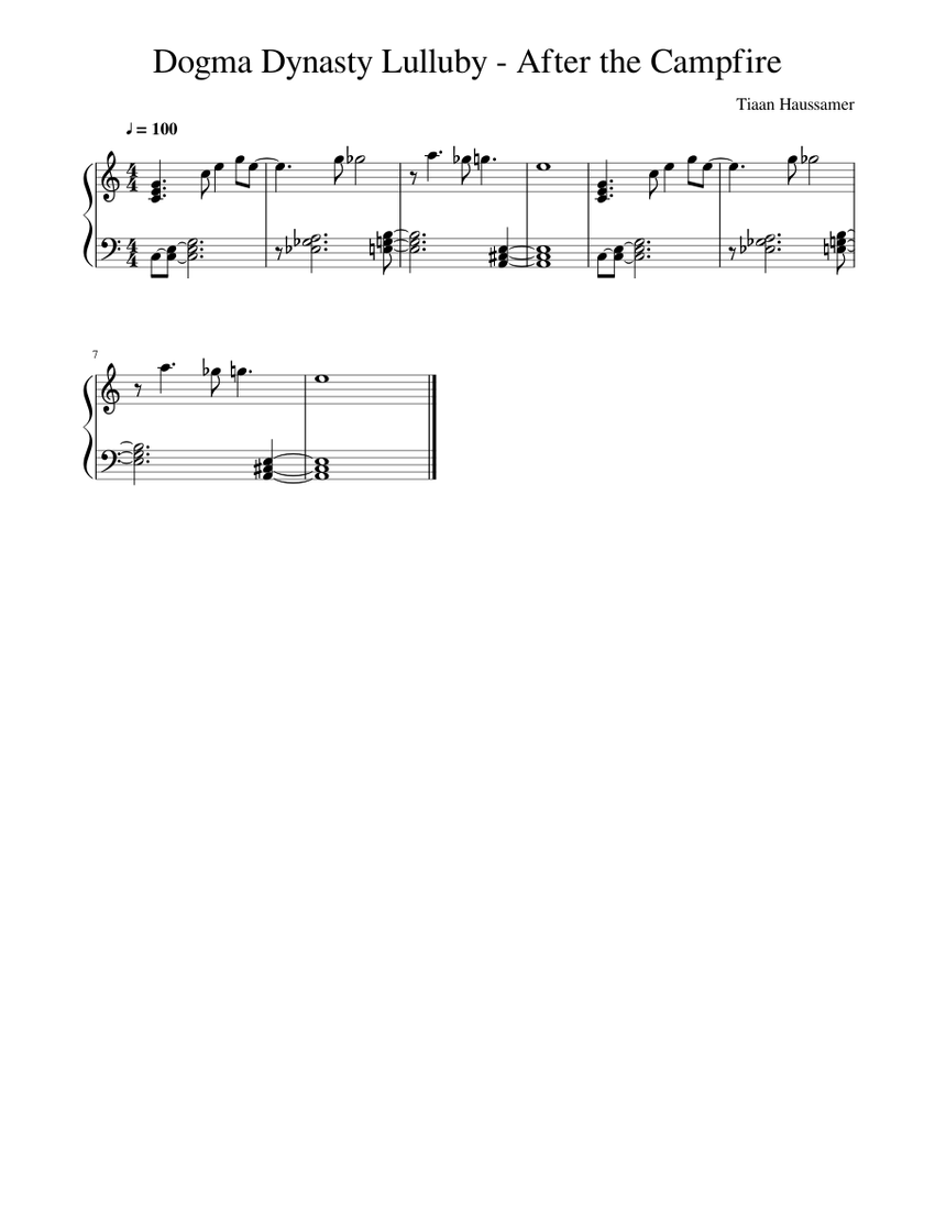Dogma Dynasty Lulluby - After The Campfire Sheet music for Piano (Solo ...