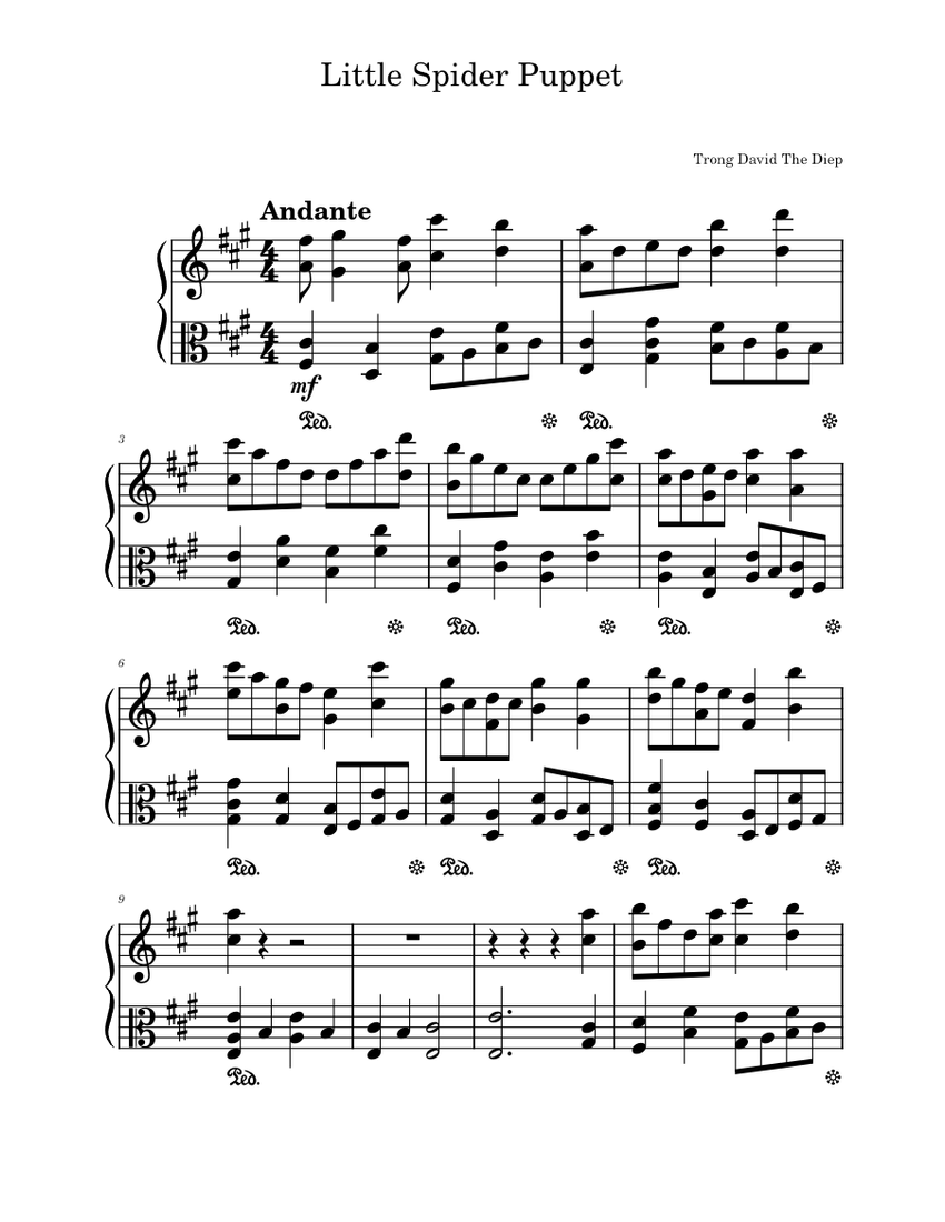Little Spider Puppet Sheet music for Celesta (Solo) | Musescore.com