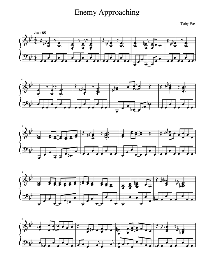 Enemy Approaching Sheet music for Piano (Solo) | Musescore.com