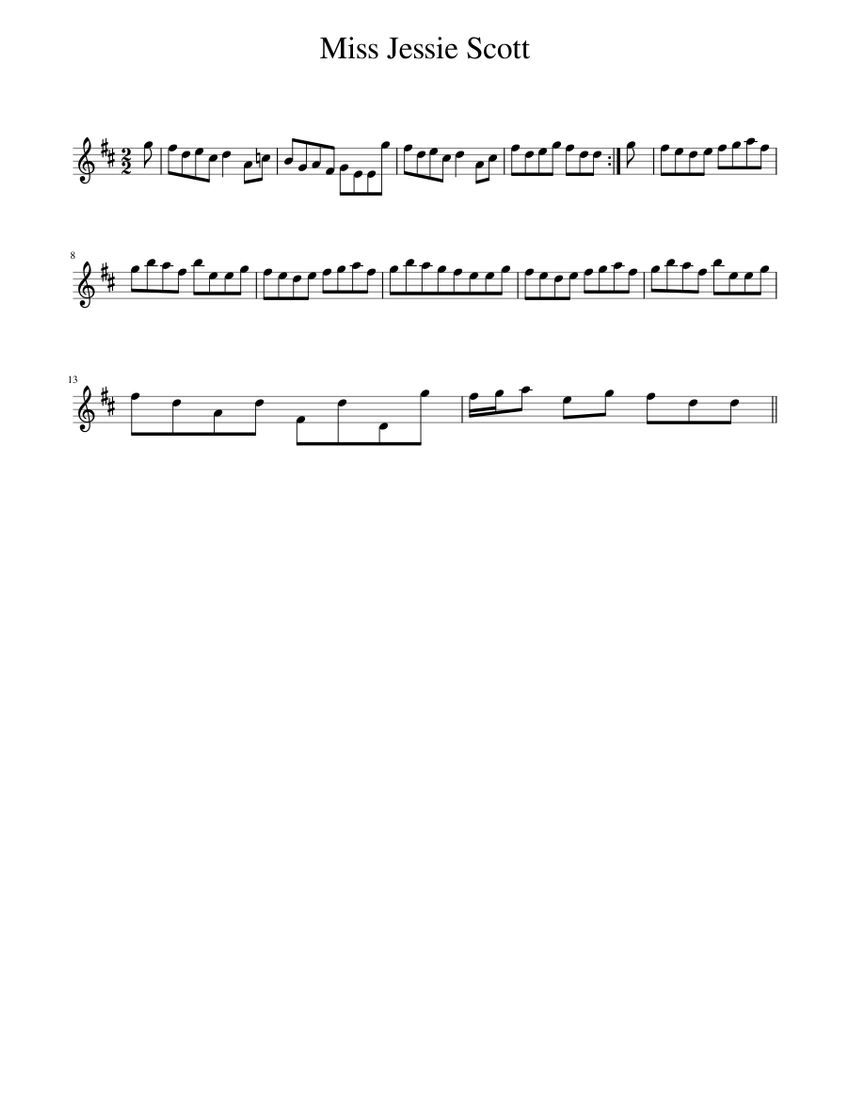 Miss Jessie Scott Sheet music for Piano (Solo) | Musescore.com