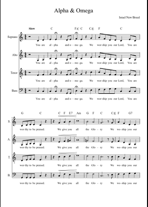 Alpha and omega - Israel & New Breed Sheet Music with Chords for Bass ...