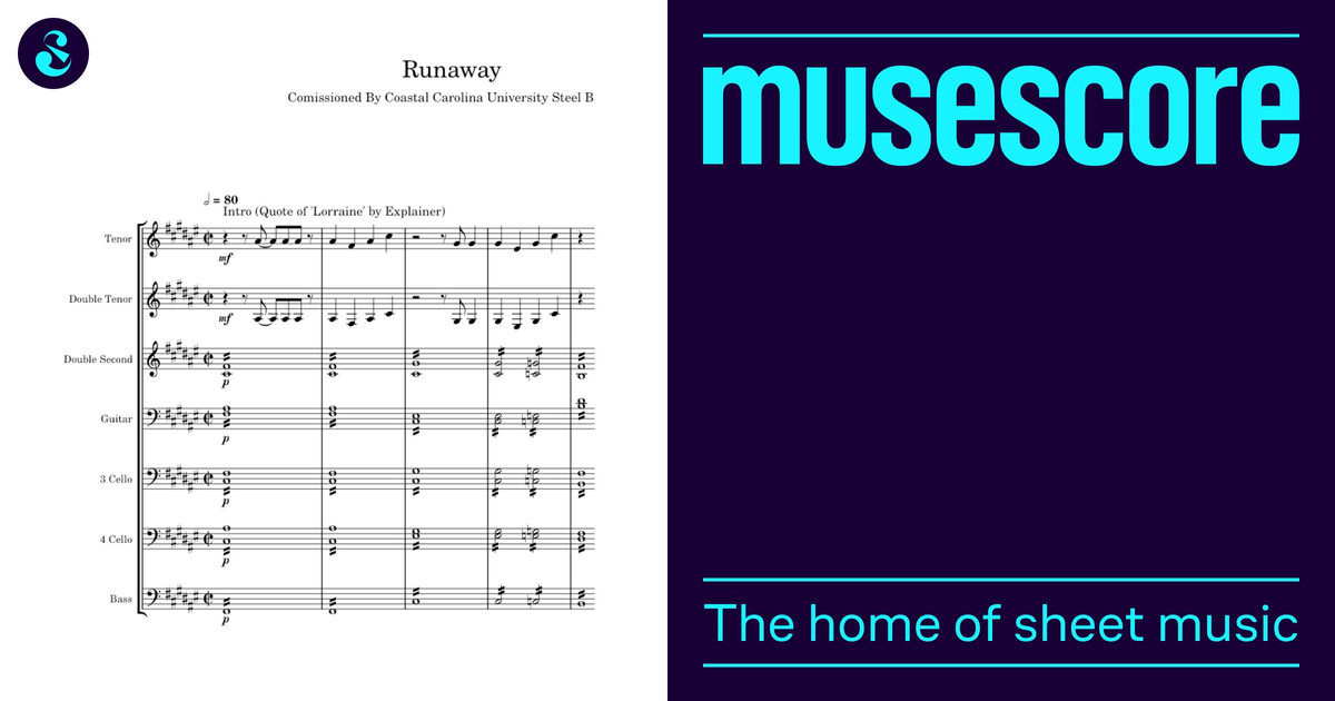 Runaway - Mical Teja Sheet music for Cello, Guitar, Bass guitar (Mixed ...