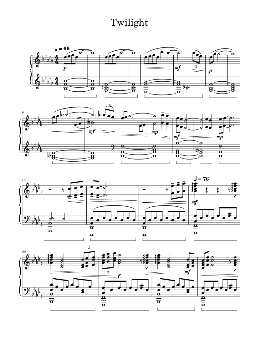 Twilight ~ Original Piano Solo Sheet Music for Piano (Solo) | MuseScore.com