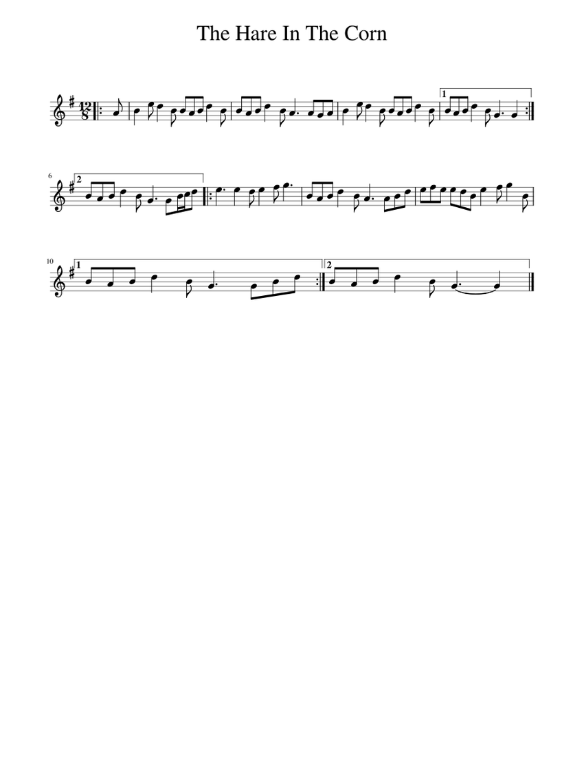 The Hare In The Corn Sheet Music for Piano (Solo) easy | MuseScore.com