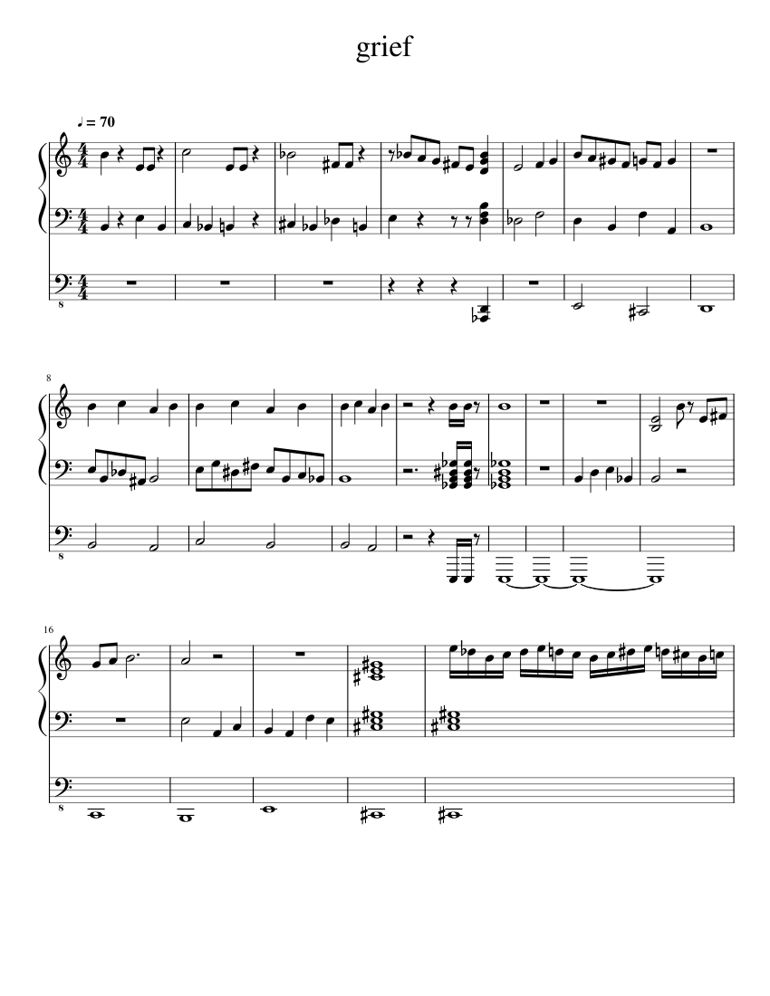 grief Sheet music for Organ (Solo) | Musescore.com
