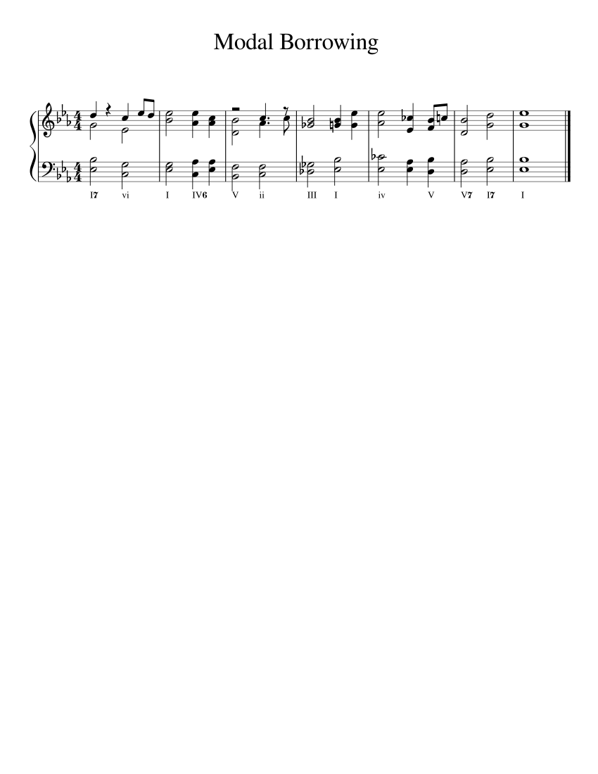Modal Borrowing Sheet music for Piano (Solo) Easy | Musescore.com