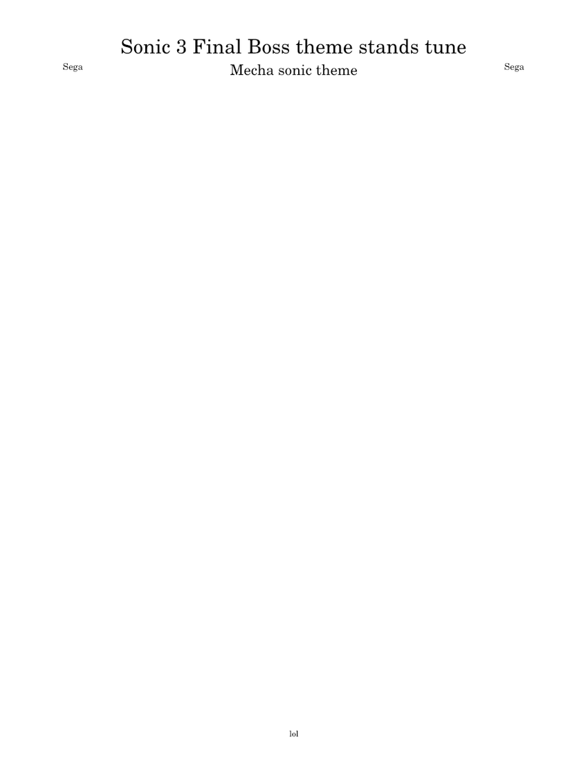 Sonic_3_Final_Boss_theme_stands_tune Sheet music for Trombone, Flute ...