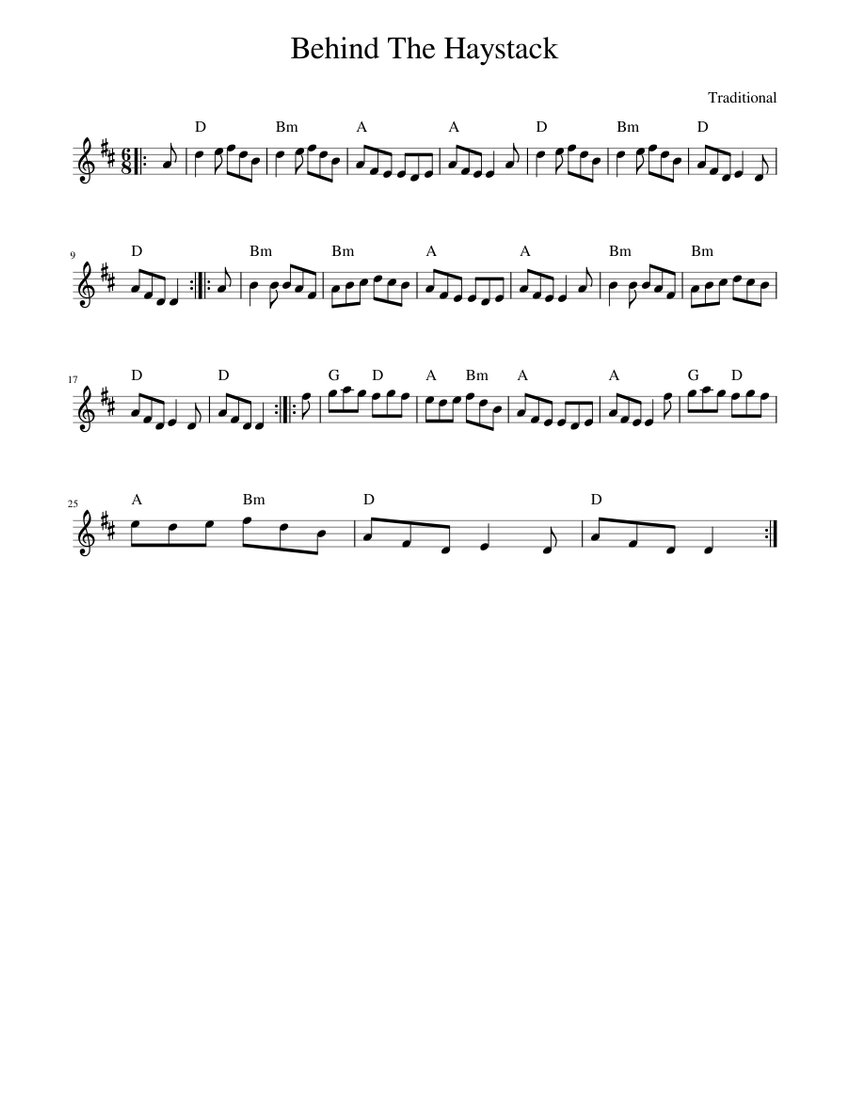 Traditional music - Behind The Haystack Sheet music for Piano (Solo ...