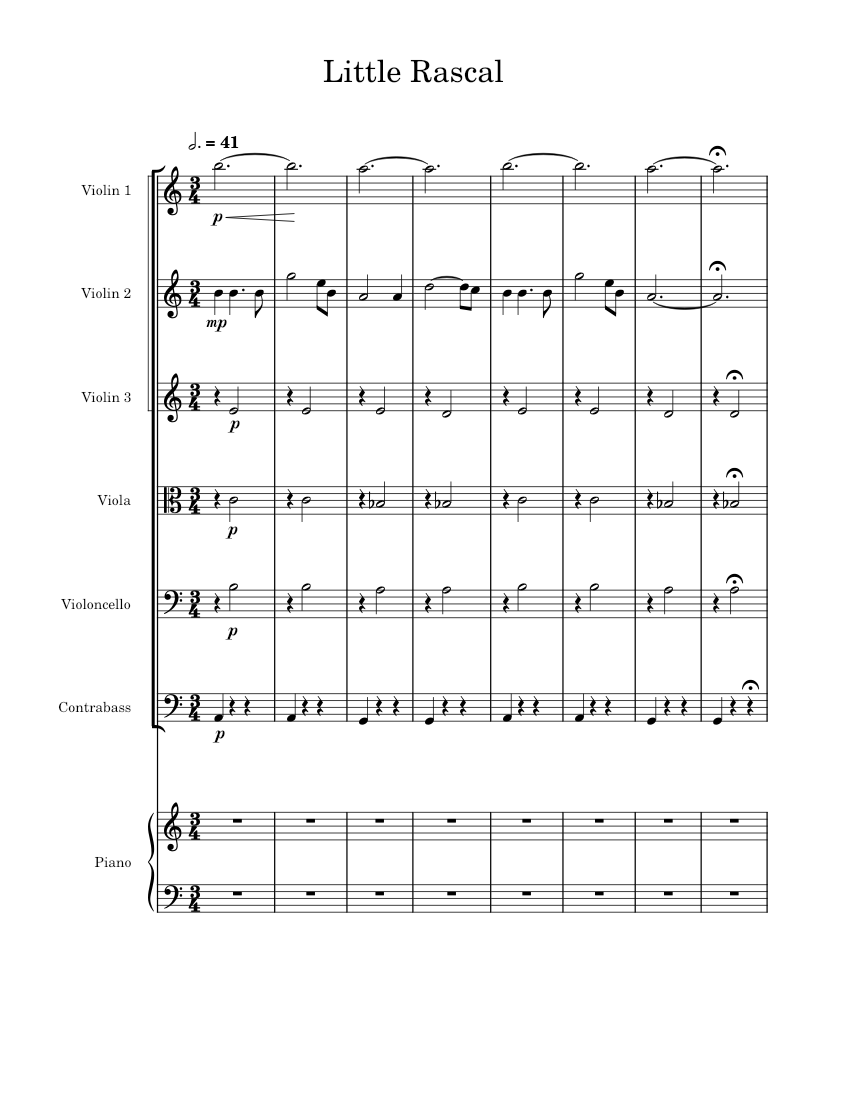 Little_Rascal Sheet Music for Piano, Contrabass, Violin, Viola & more ...