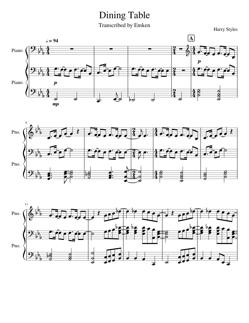 From the Dining Table Sheet Music for Piano (Piano Duo) | MuseScore.com