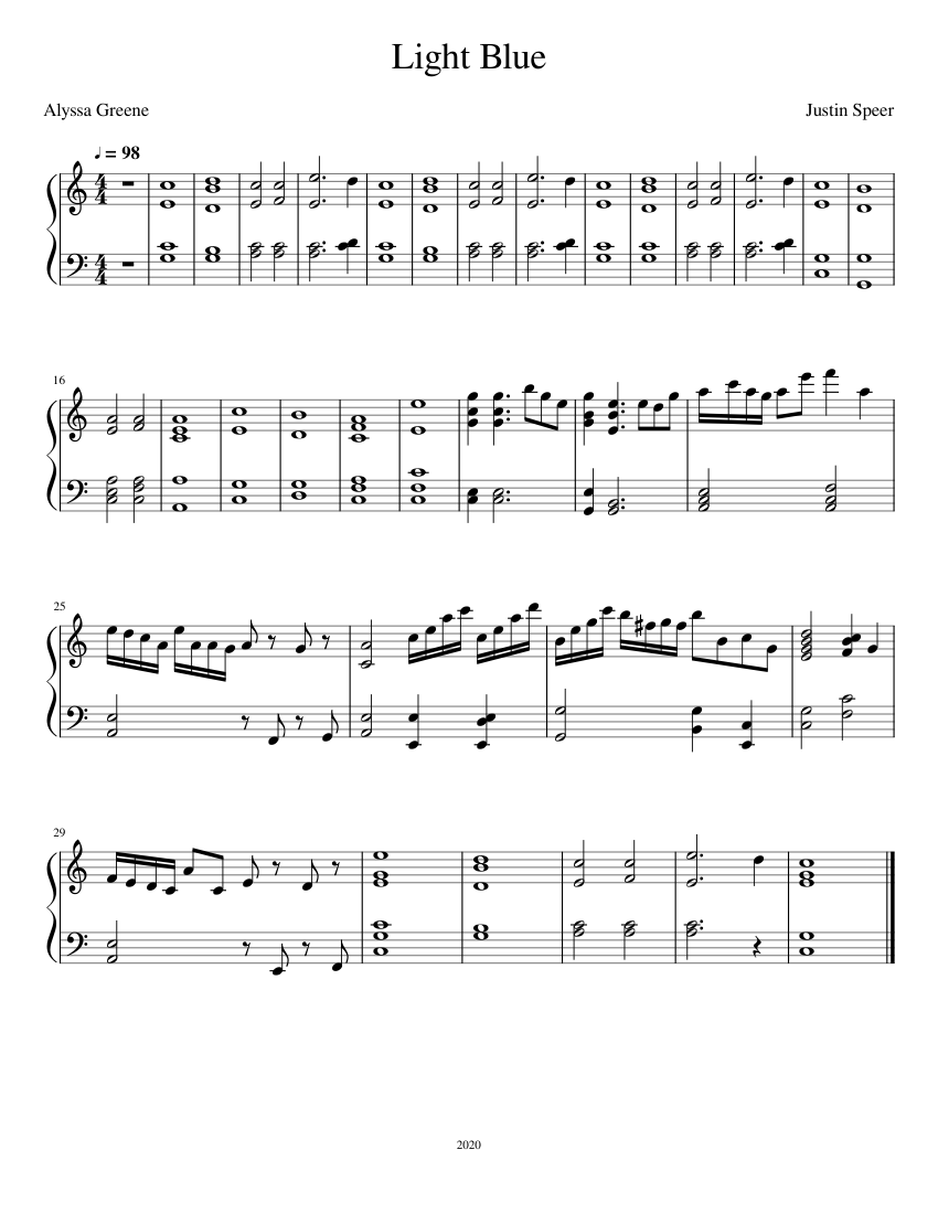 Light Blue Sheet music for Piano (Solo) | Musescore.com