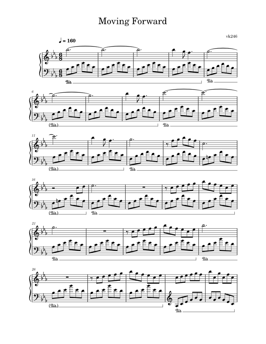 Moving Forward - vk246 Sheet Music for Piano (Solo) | MuseScore.com
