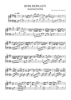 Play Official version of Supa Dupa Luv Sheet Music by BABYMONSTER for ...