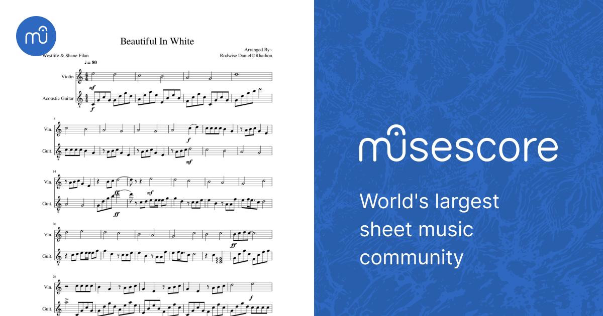 Beautiful In White - Westlife (RECREATED) Sheet Music for Violin ...