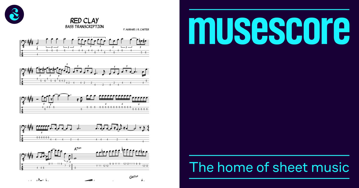 Red clay – Freddie Hubbard RED_CLAY bass transcript 2 Sheet Music and ...
