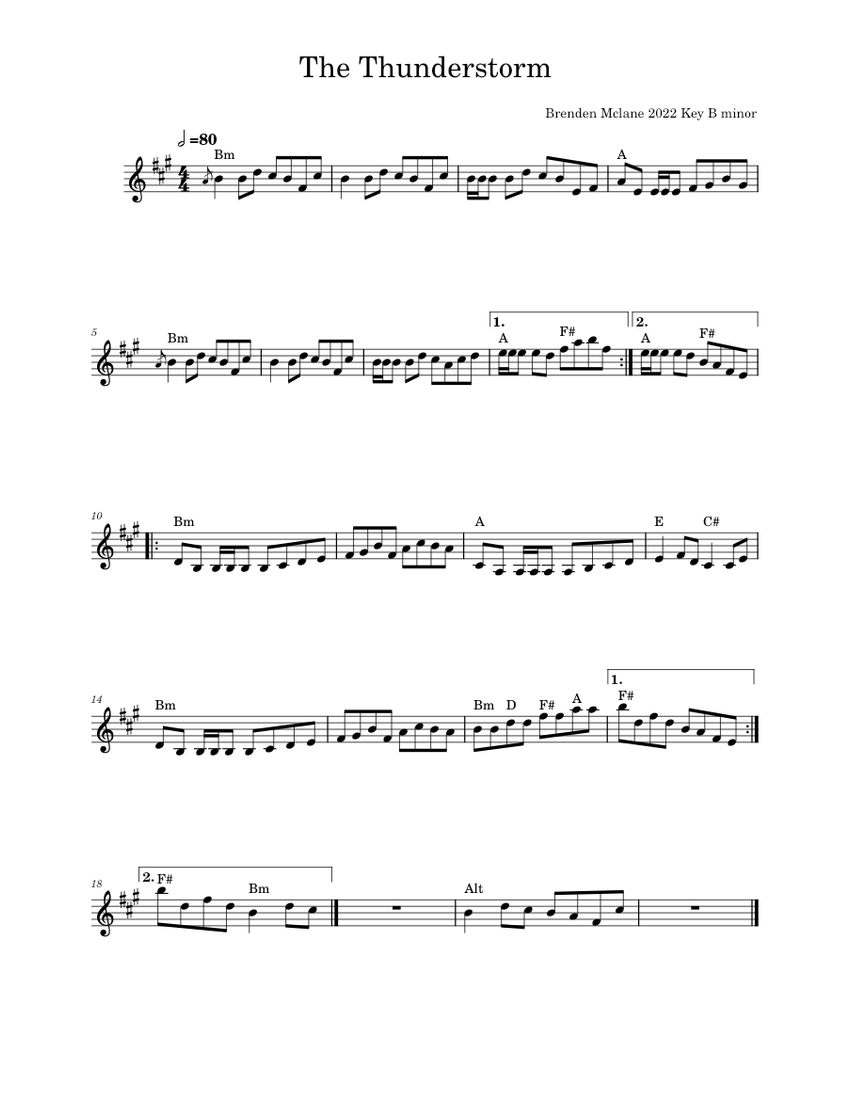 The Thunderstorm Sheet music for Piano (String Duet) Easy | Musescore.com