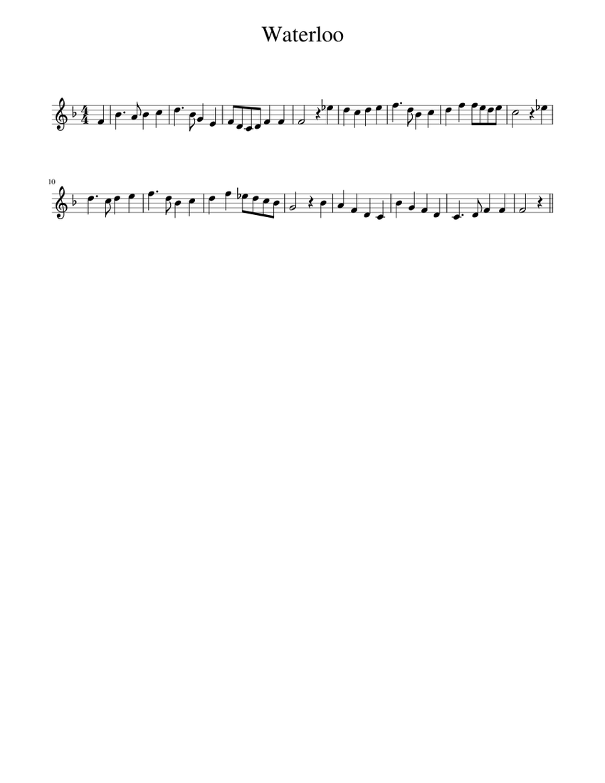 Waterloo Sheet music for Piano (Solo) | Musescore.com