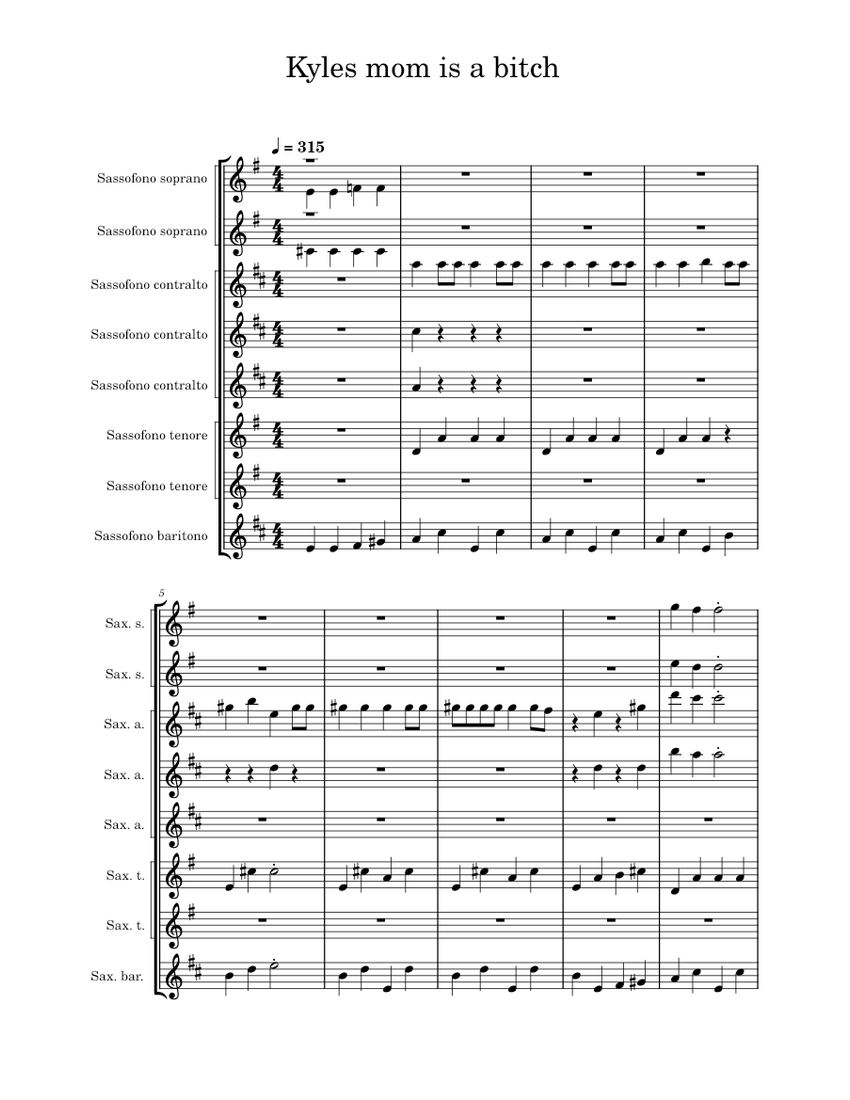 Kyle's mom is a bitch – Marc Shaiman Kyle's mom is a bitch Sheet Music ...