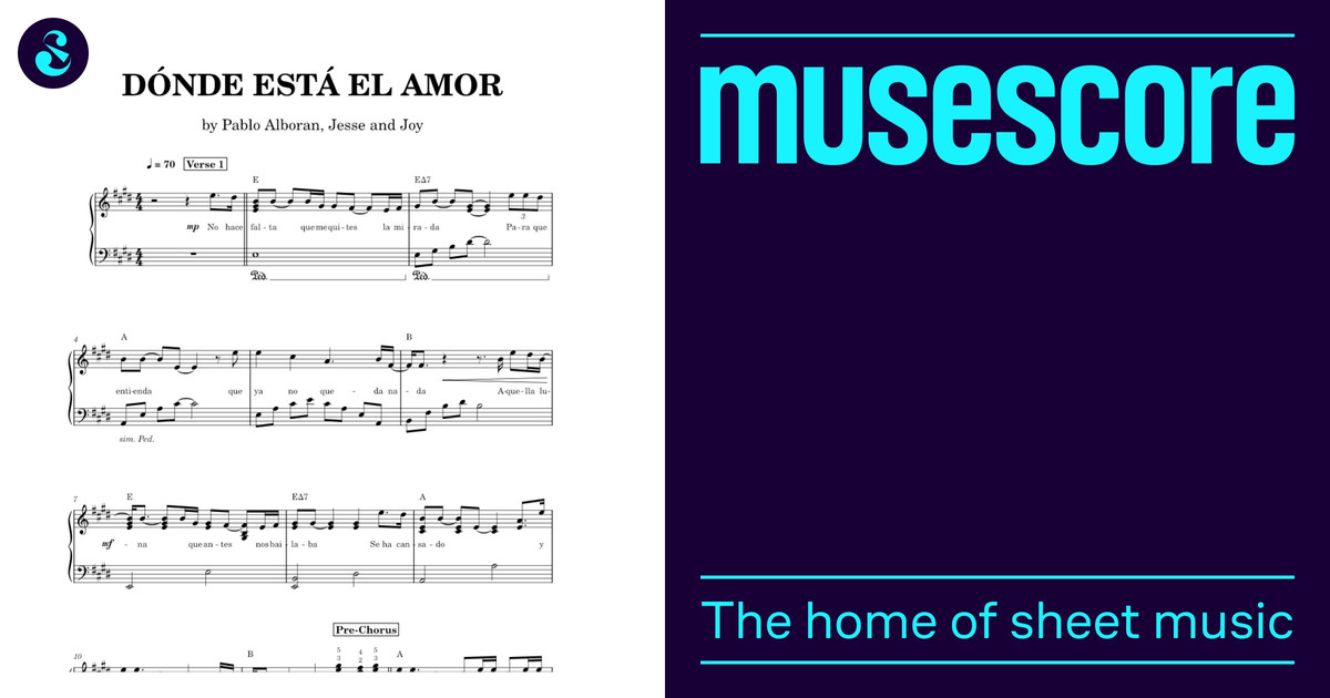 Donde Está El Amor - Pablo Alboran, Jesse and Joy Sheet music for Piano ...