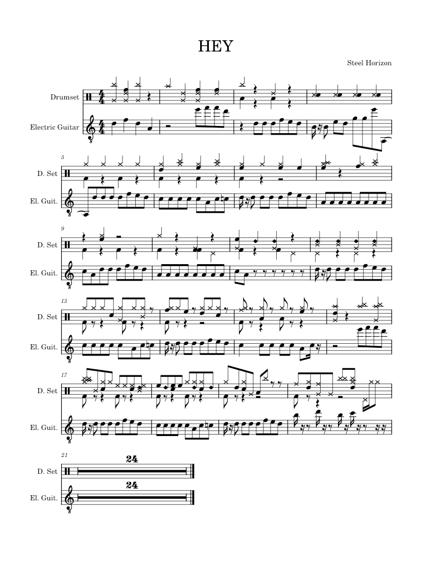 yeehaw Sheet music for Guitar, Drum group (Solo) | Musescore.com