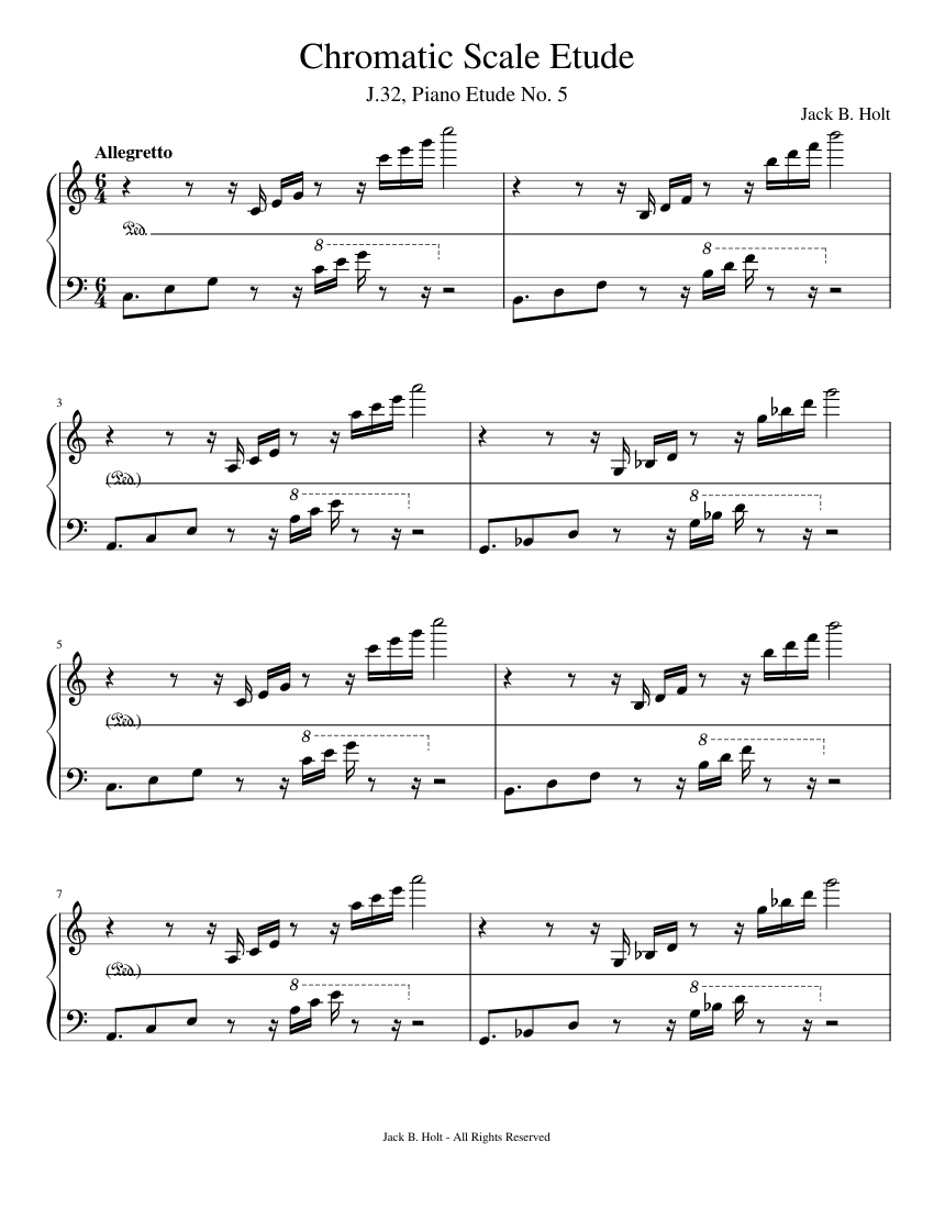 Chromatic Scale Etude Sheet Music for Piano (Solo) | MuseScore.com