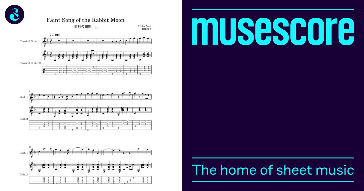 Faint Song of the Rabbit Moon · Ichiko Aoba Sheet Music for Guitar ...
