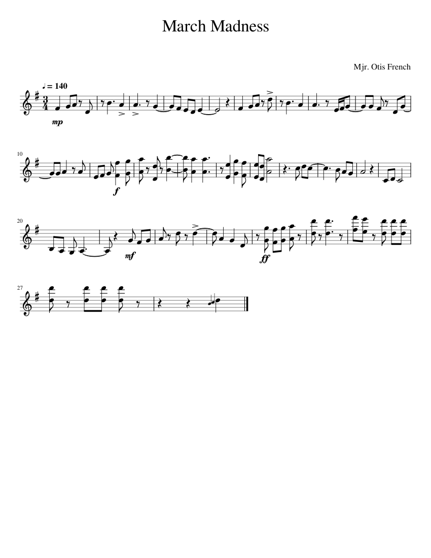 March_Madness Sheet music for Trumpet in b-flat (Solo) | Musescore.com