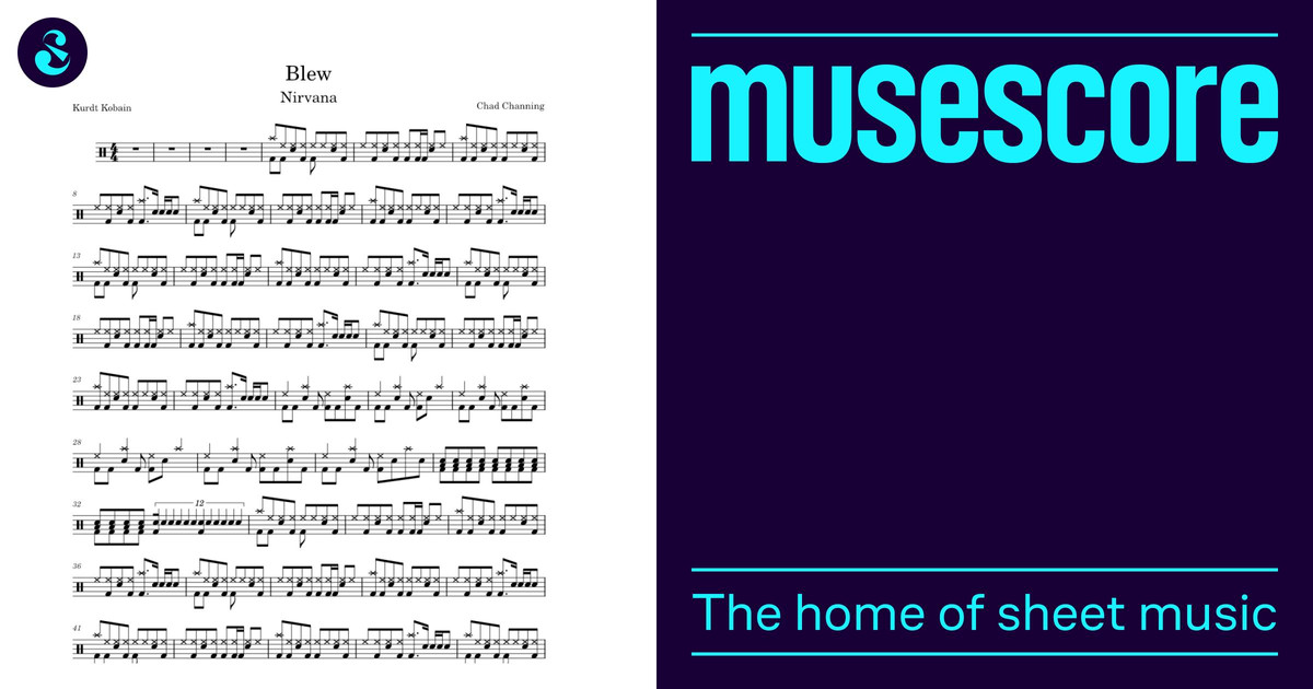 Blew – Nirvana Blew Drum Tab Sheet music for Drum group (Mixed Ensemble ...