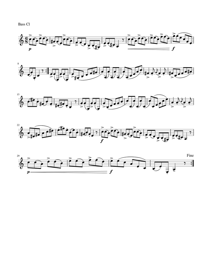 Bass Cl Sheet music for Clarinet bass (Solo) | Musescore.com
