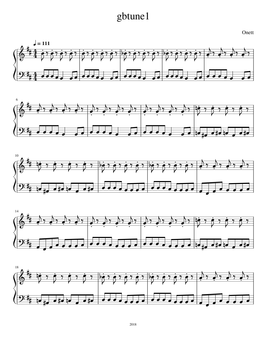 Gbtune1 – Onett Sheet music for Piano (Solo) | Musescore.com