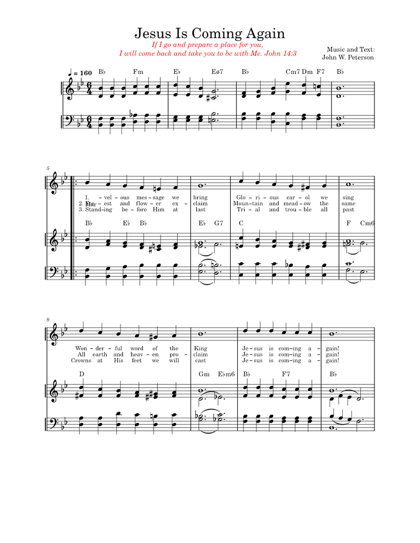 Jesus Is Coming Again Sheet music for Piano (Mixed Trio) | Musescore.com