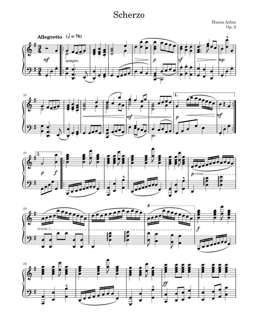 Scherzo Op. 2 Sheet music for Piano (Solo) | Musescore.com