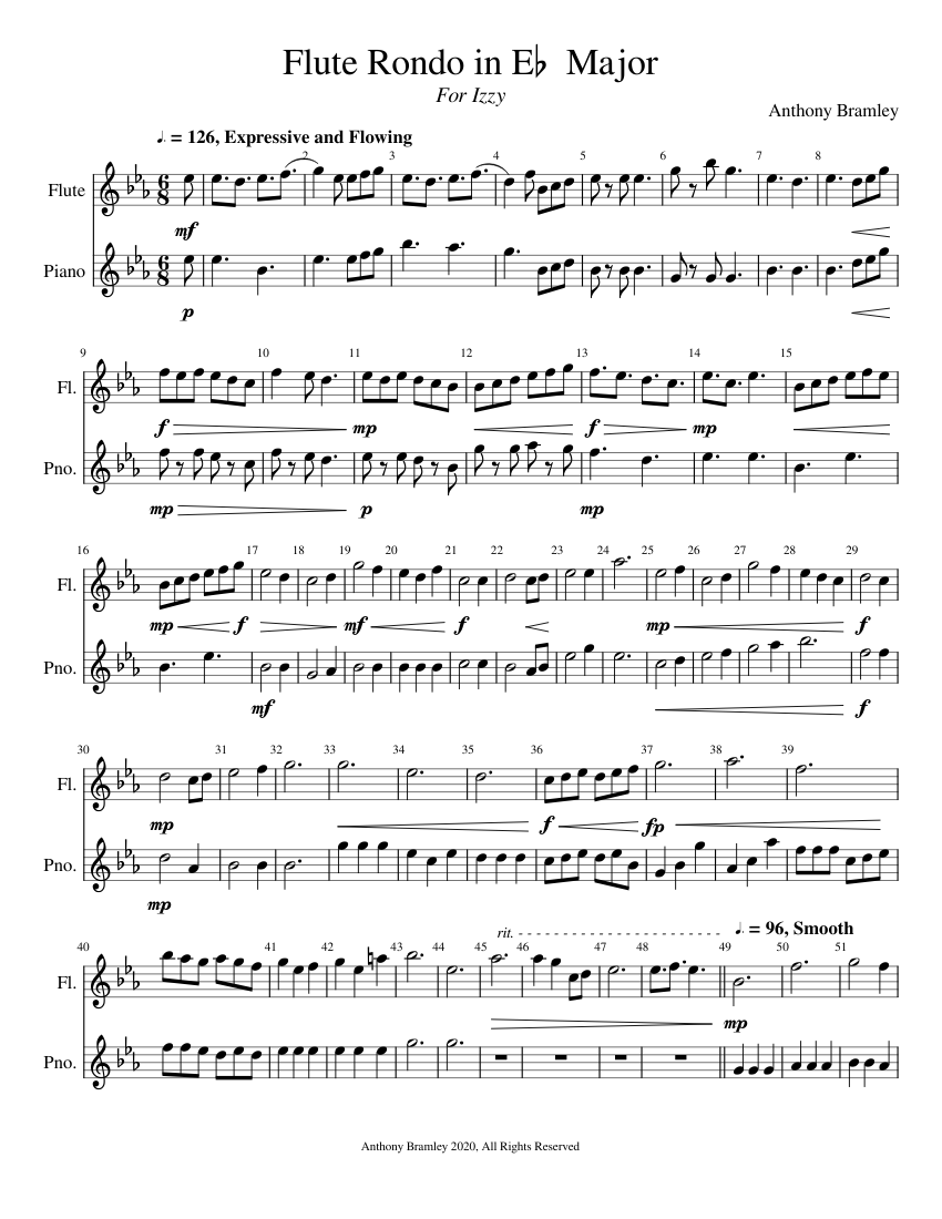 Flute Rondo in Eb Major Sheet music for Piano, Flute (Solo) | Musescore.com