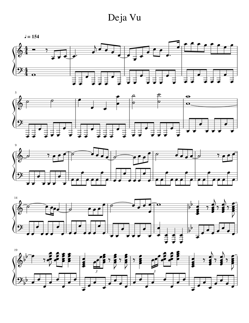 Deja Vu Sheet music for Piano (Solo) | Musescore.com