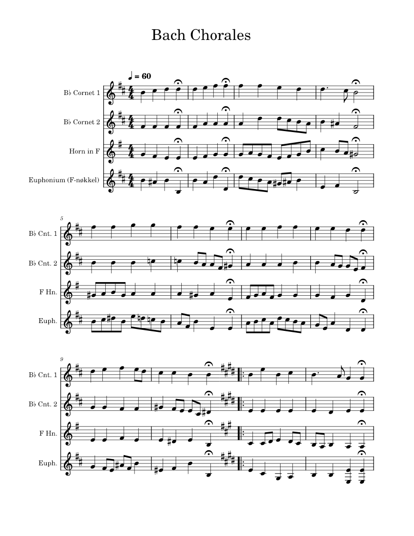 Bach Chorales – Johann Sebastian Bach Bach Chorales Sheet Music for ...