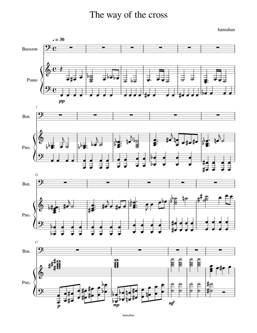 The way of the cross Sheet music for Piano, Bassoon (Solo) | Musescore.com
