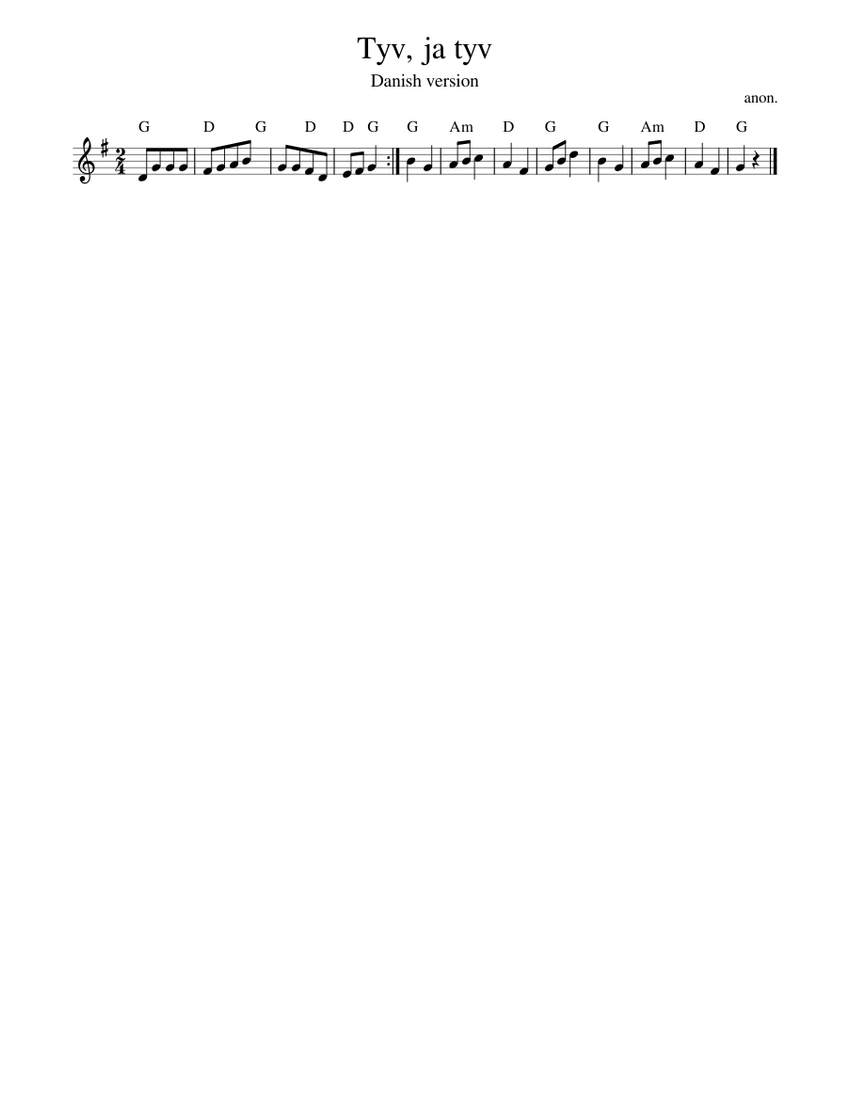 Tyv, ja tyv Sheet music for Piano (Solo) Easy | Musescore.com