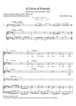A Circle of Friends - Ruth Morris Gray Sheet Music for Piano, Flute ...